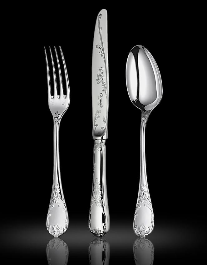 Christofle Marly gravee Besteck in versilbert