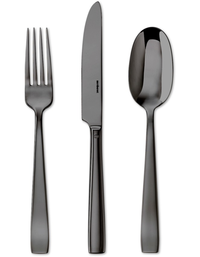 Sambonet Flat BLACK cutlery in PVD black at Besteckliste