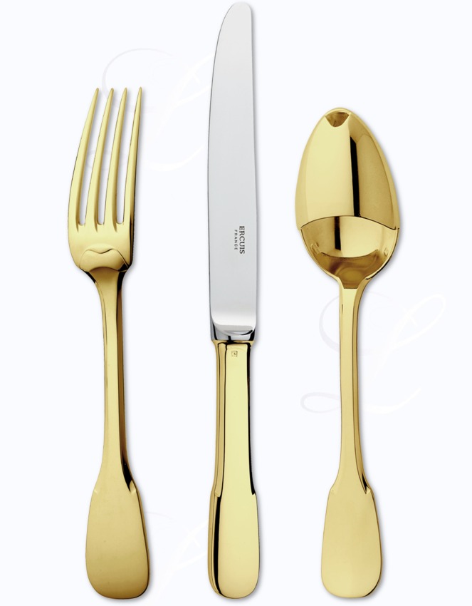 Ercuis Vieux Paris cutlery in silverplated goldplated